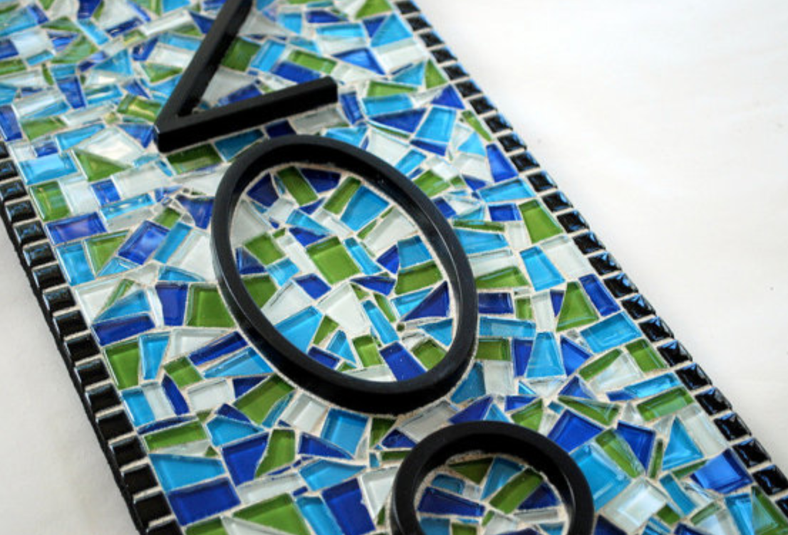 Mosaic House Number Sign on Luulla